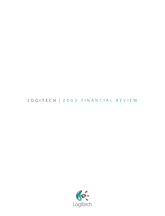 Logitech 2003 Annual Report