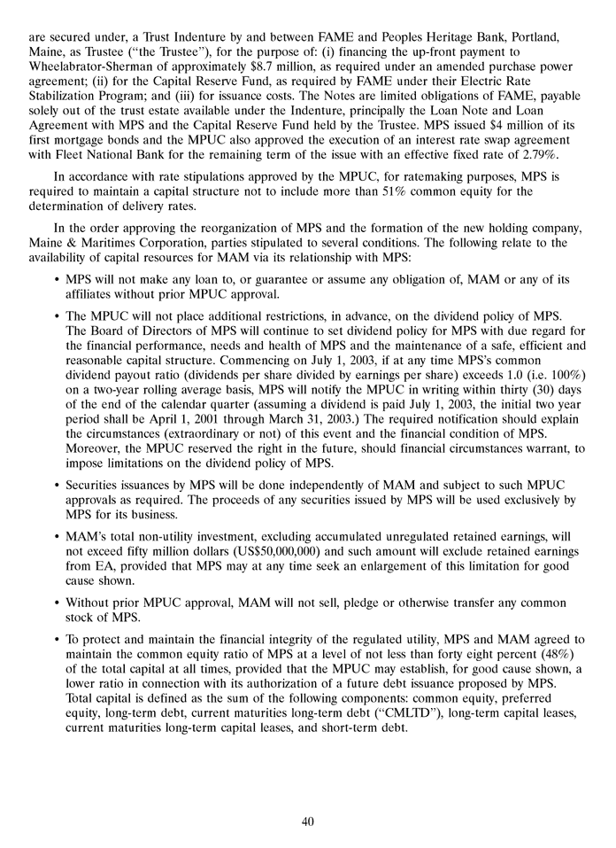 Maine & Maritimes Corporation 2003 Annual Report
