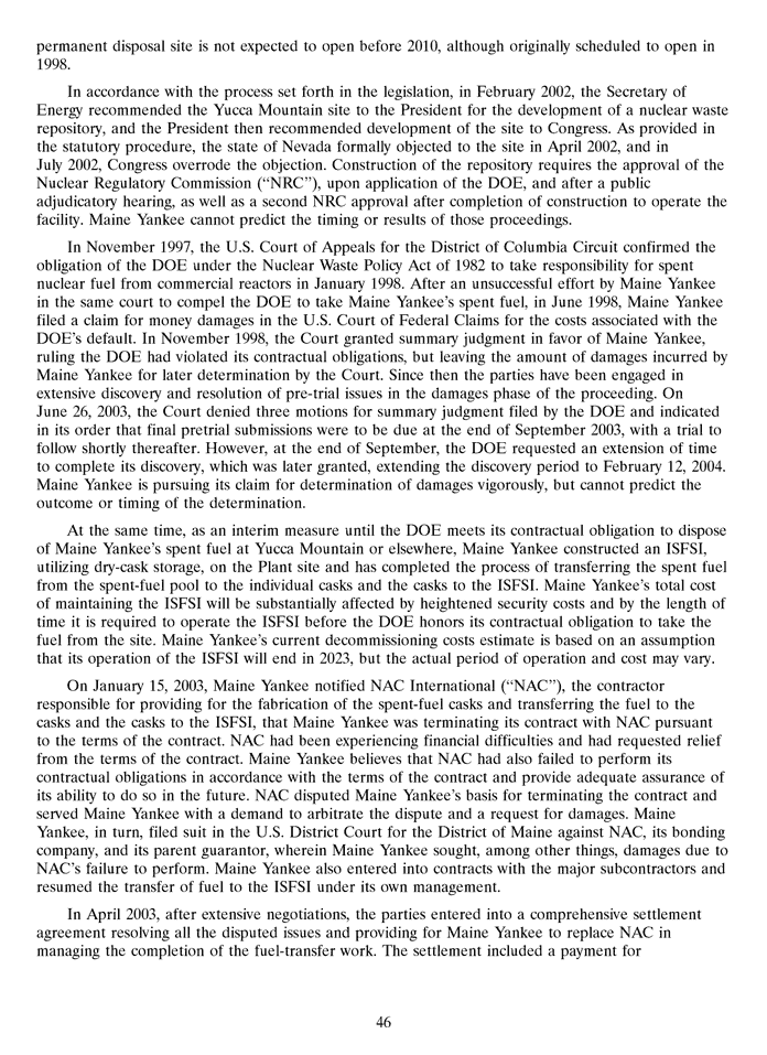 Maine & Maritimes Corporation 2003 Annual Report