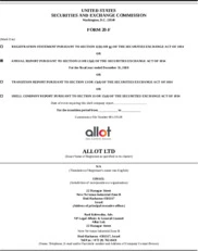 Allot Ltd. - AnnualReports.com